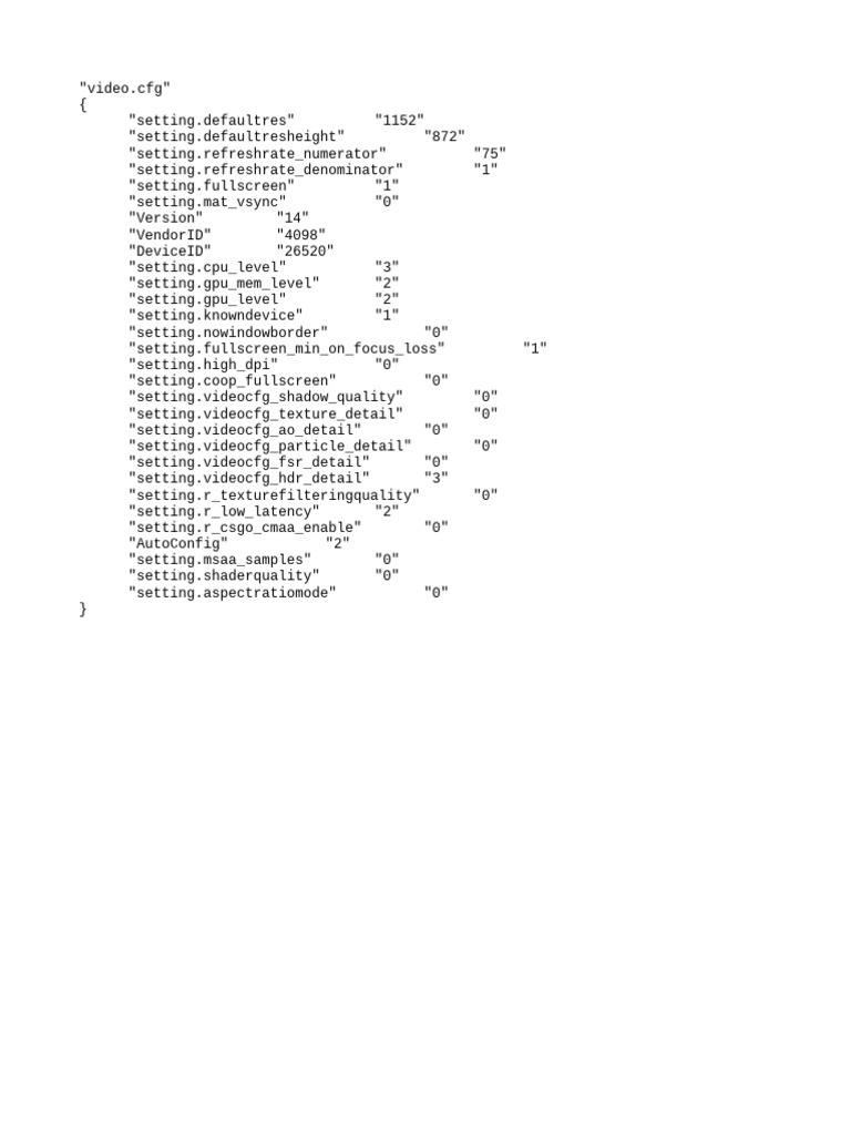CS2 Video Configuration Settings | PDF | Games & Activities | Technology & Engineering