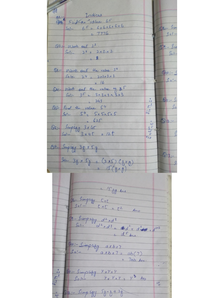 Indices Solved | PDF