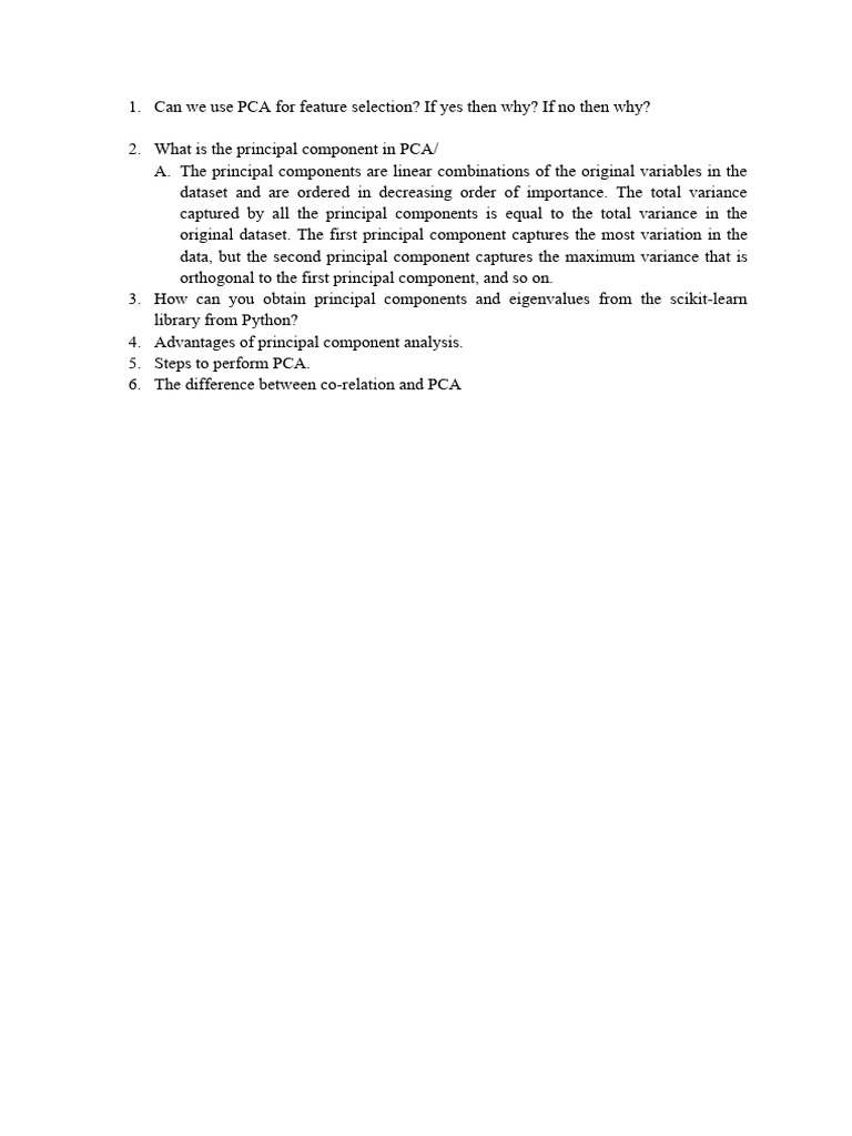 PCA for Feature Selection Guide | PDF | Science & Mathematics | Computers