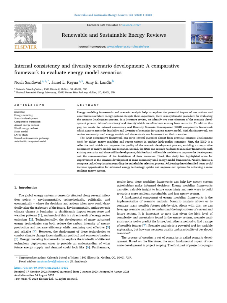 Sandoval - 2023 - Internal Consistency and Diversity Scenario Development A Comparative ...