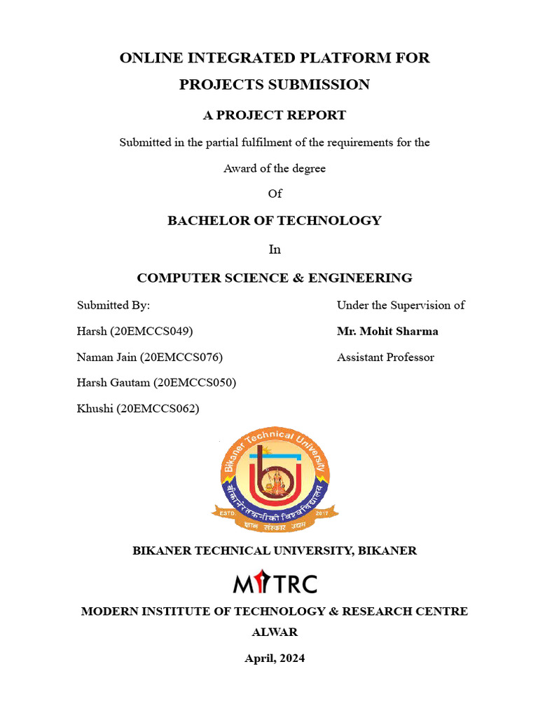 Online Integrated Platform For Projects Submission | PDF | Software Development Process | Usability