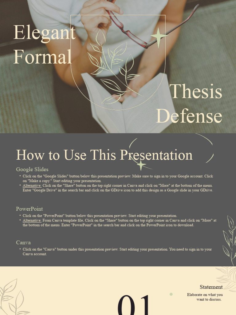 Elegant Thesis Defense Presentation Guide | PDF | Microsoft Power Point ...