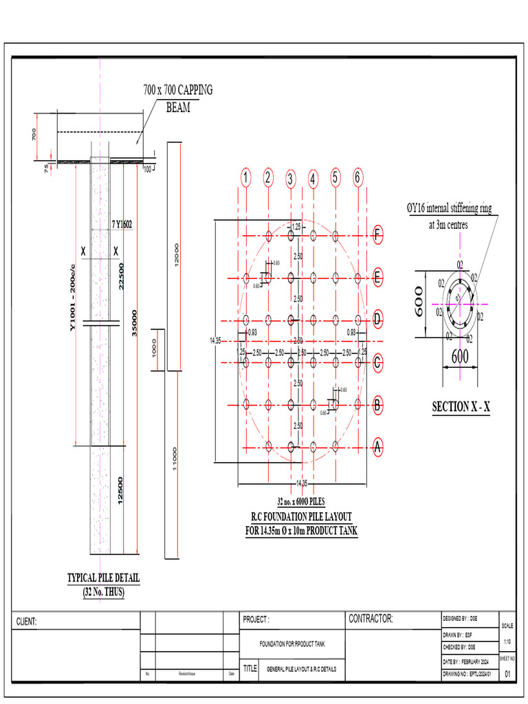 s01 Pile Points Layout and RC Section | PDF