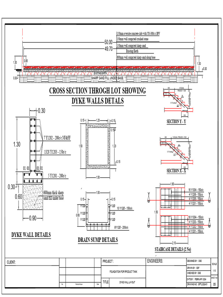 s05 RC Staircase, Sump and Sections | PDF