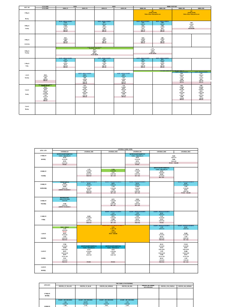 Timetable - 27th May Till 2nd June, 2024 (New) | PDF | Mathematics ...