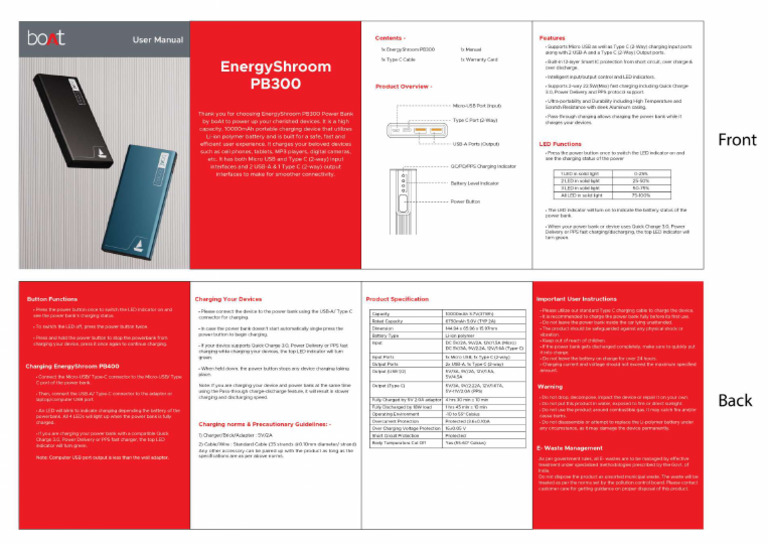 PB300_Manual-01 | PDF