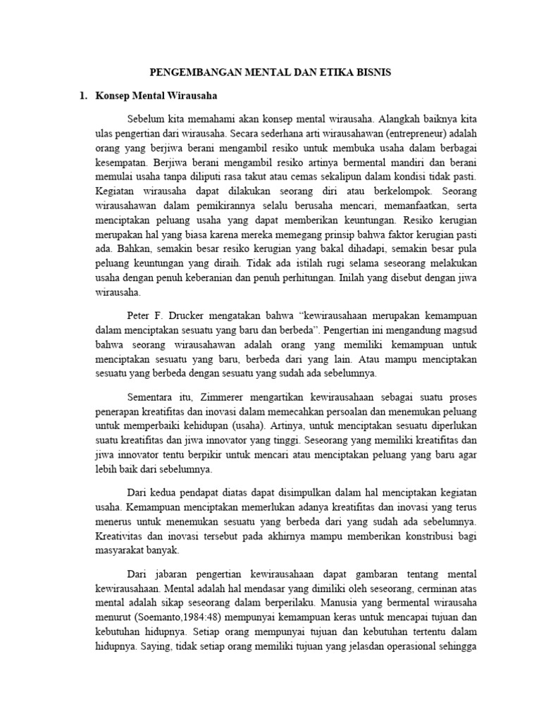 Pengembangan Mental Dan Etika | PDF