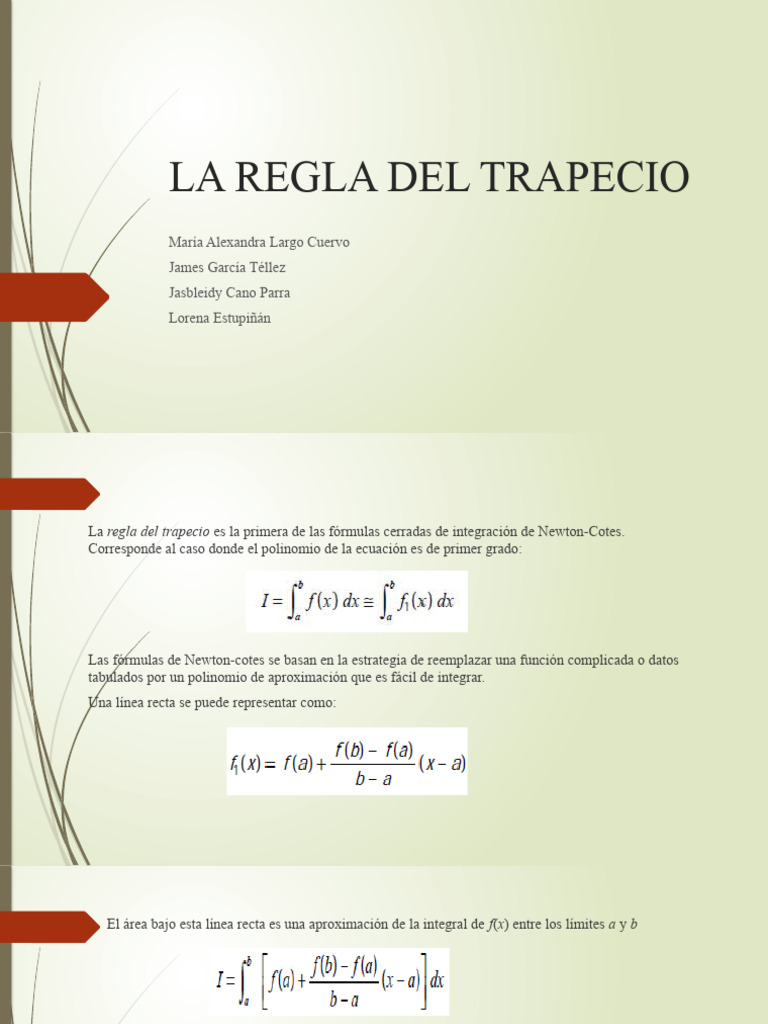 La Regla Del Trapecio | PDF | Integral | Álgebra