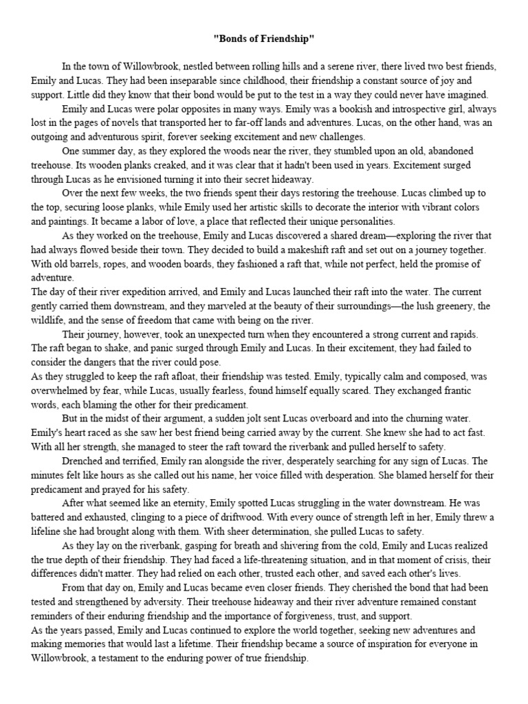 Bonds of Friendship (Reading Material) | PDF | Classics | General Fiction