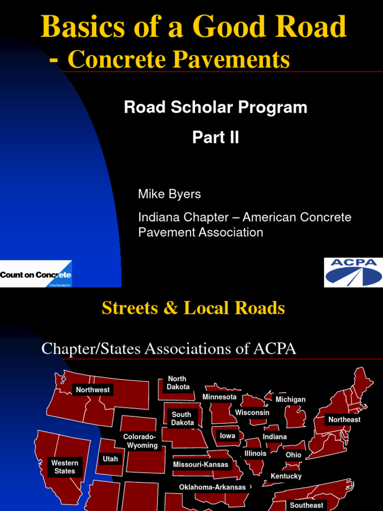 Basics of A Good Road - Concrete Pavements - Road Scholar Program | PDF ...