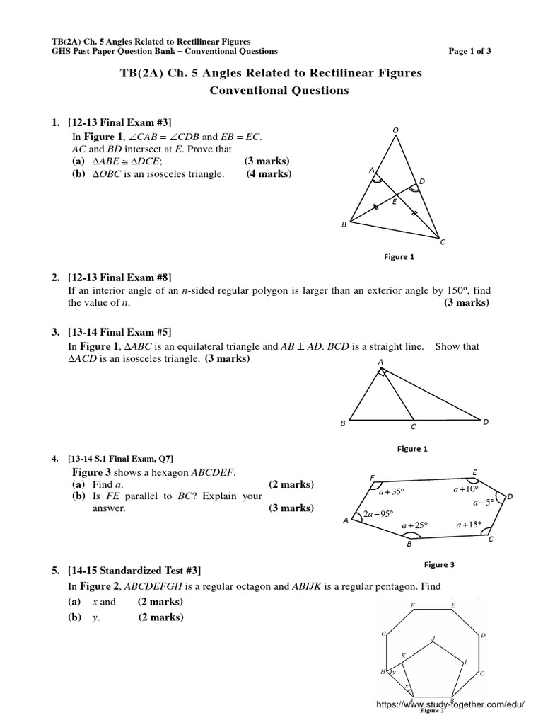 Geometry Exam Question Bank | PDF | Triangle | Geometry