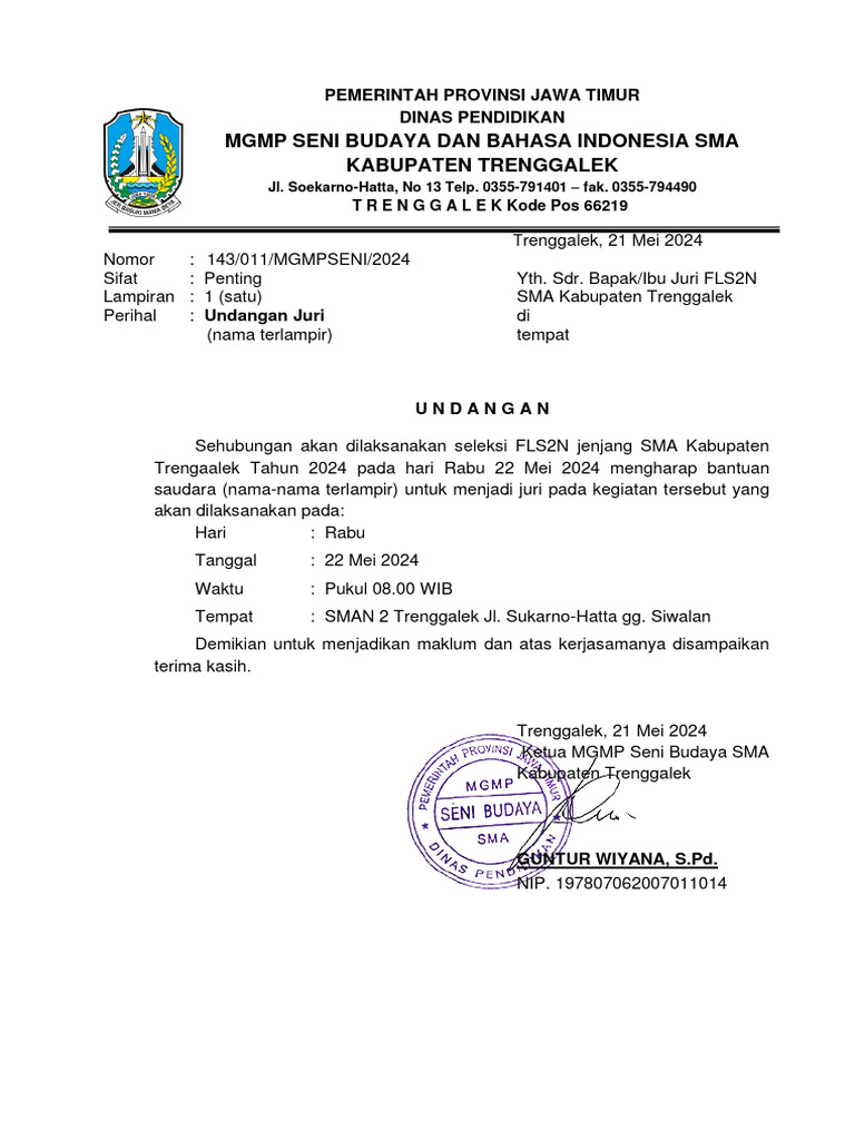 Undangan Juri Jadi | PDF