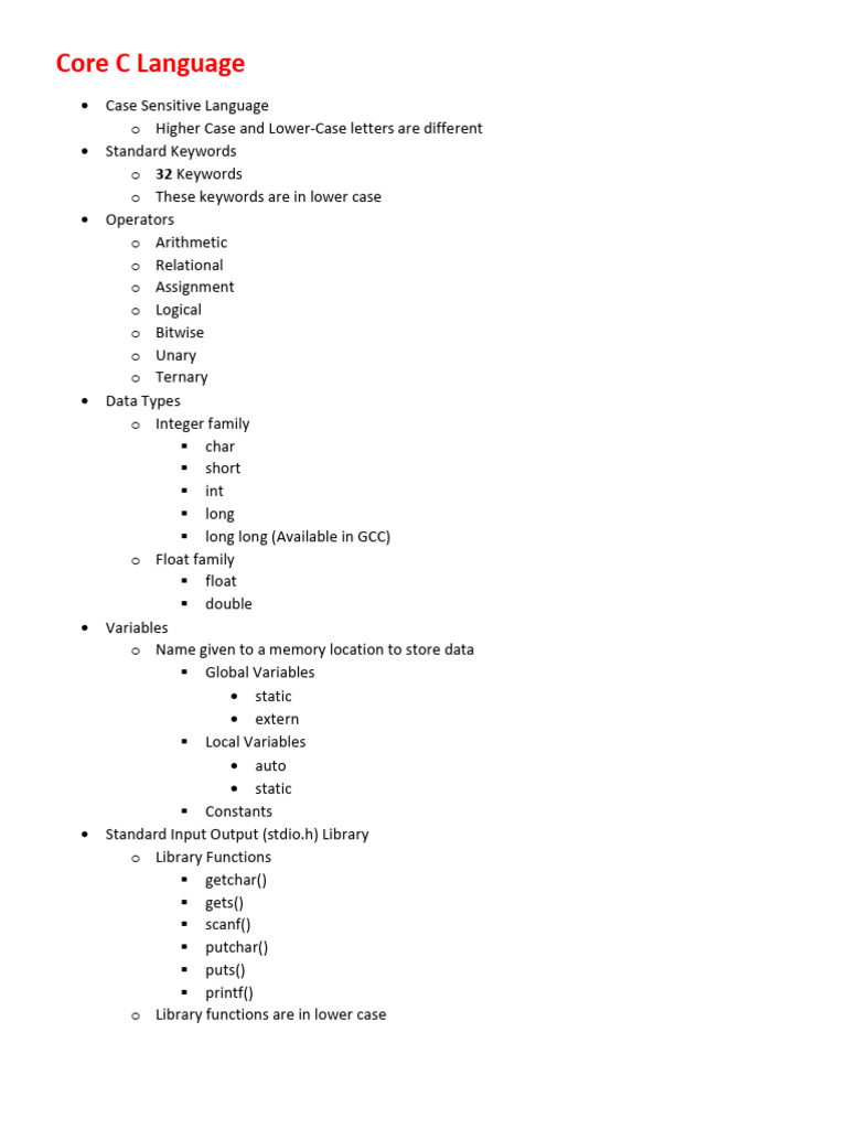 Core Concepts of C Programming | PDF | Pointer (Computer Programming ...