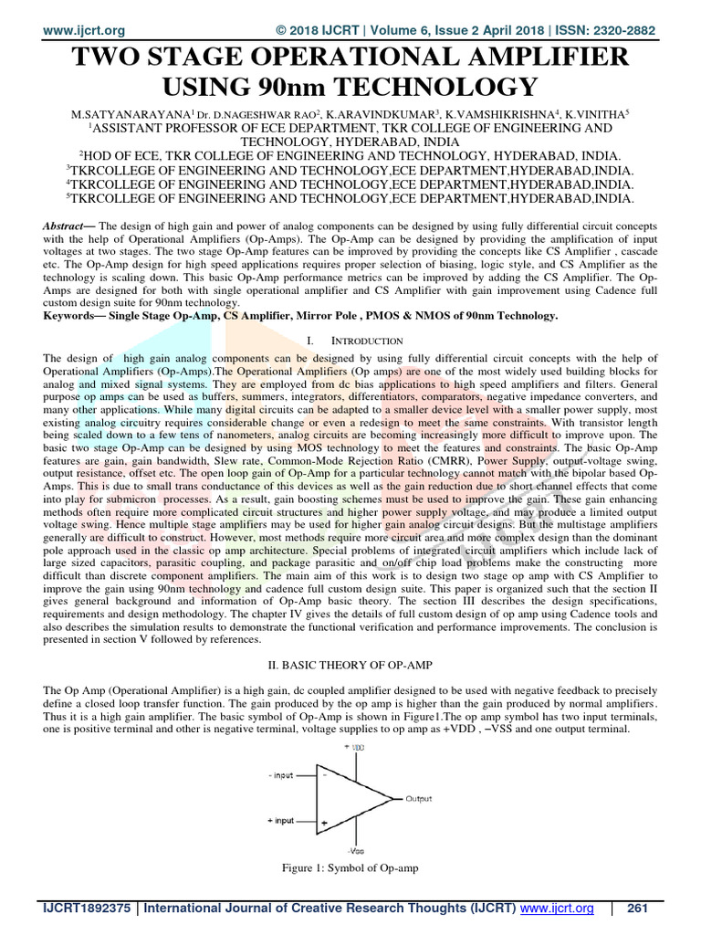 2stage Opamp 90nm | PDF | Operational Amplifier | Amplifier