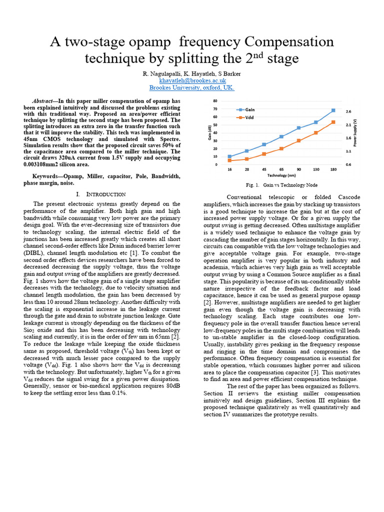Two Stage Opamp Frequency Compensation Technique - 2020 - Nagulapalli ...