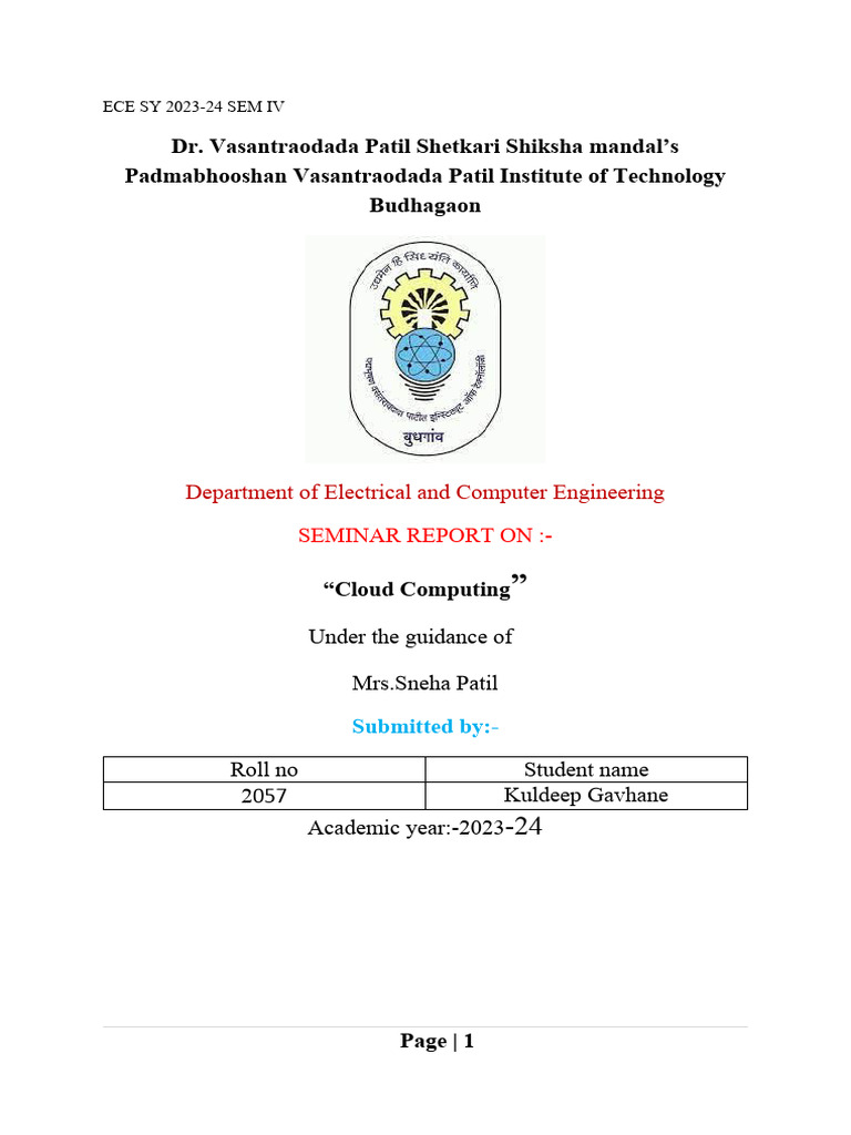Kuldeep Gavhane Report Cloud Computing | PDF | Cloud Computing | Computing