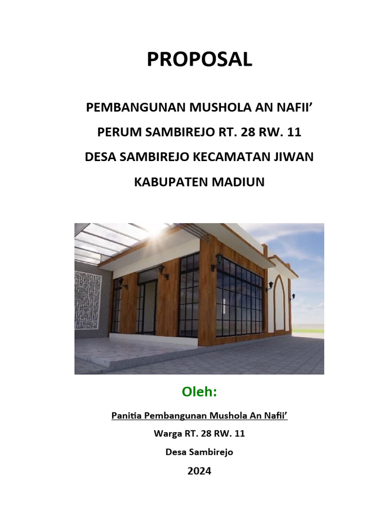 Proposal Mushola An Nafii' | PDF