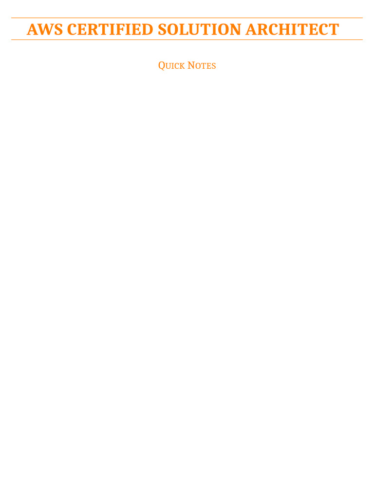 Aws Quick Notes | PDF | Computer Data | Computer Science Aws Quick Notes | PDF | Computer Data | Computer Science
