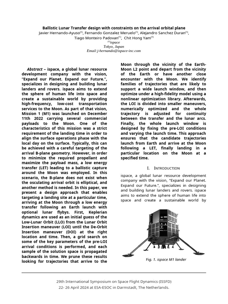 Ballistic Lunar Transfer Design 6fb4b77 Pdf Orbital Maneuver Lunar Orbit