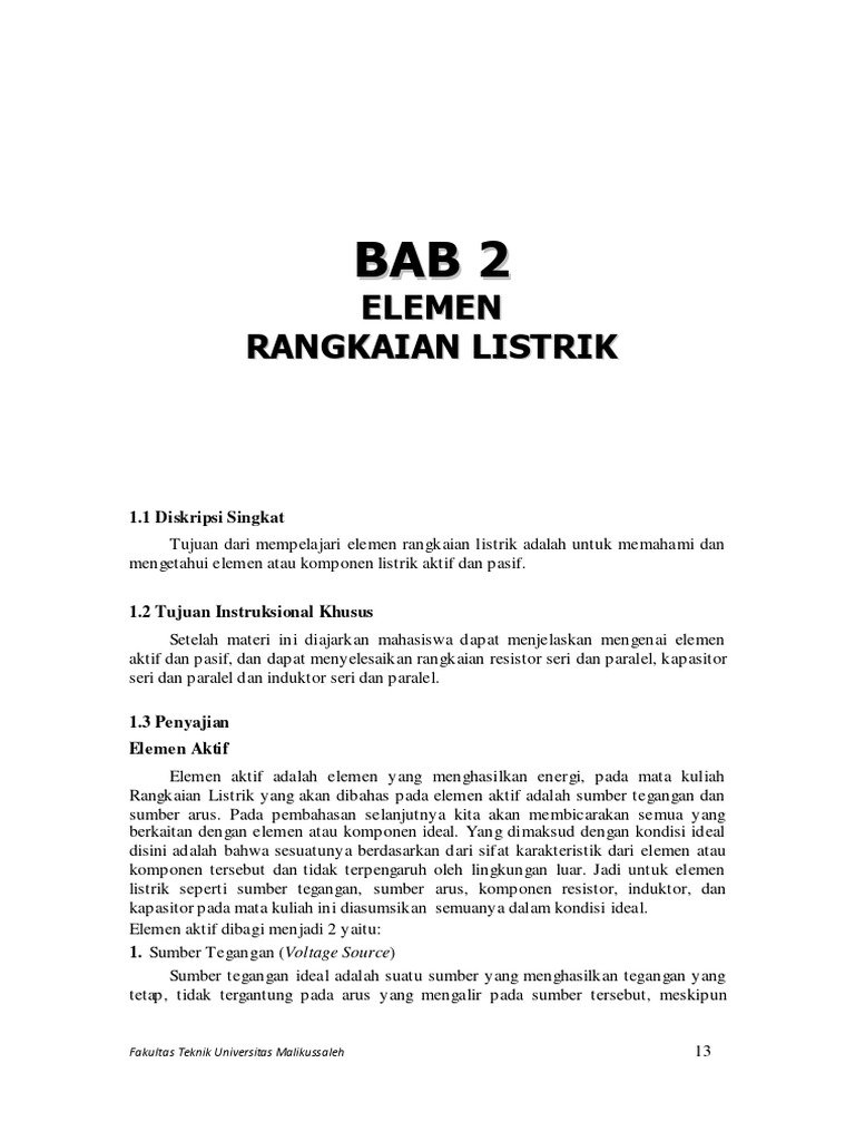 Elemen Rangkaian Listrik dan Fungsinya | PDF