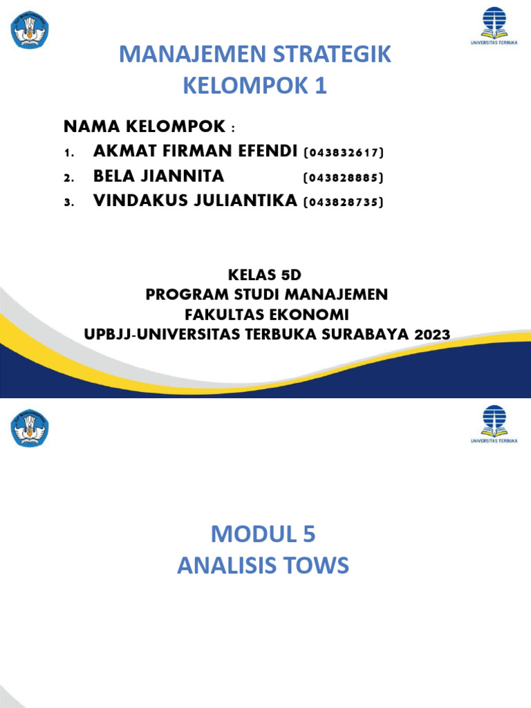Analisis TOWS-K: Strategi Bisnis Efektif | PDF