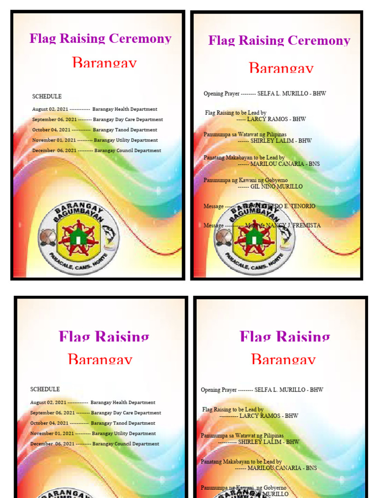 Flag Raising Program | PDF | Philippines | Flag