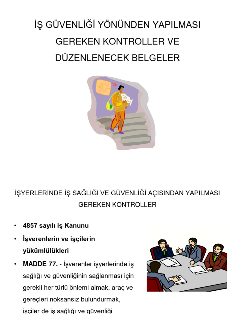 Ders 13. İş Güvenliği Yönünden Yapılması Gereken Kontroller | PDF