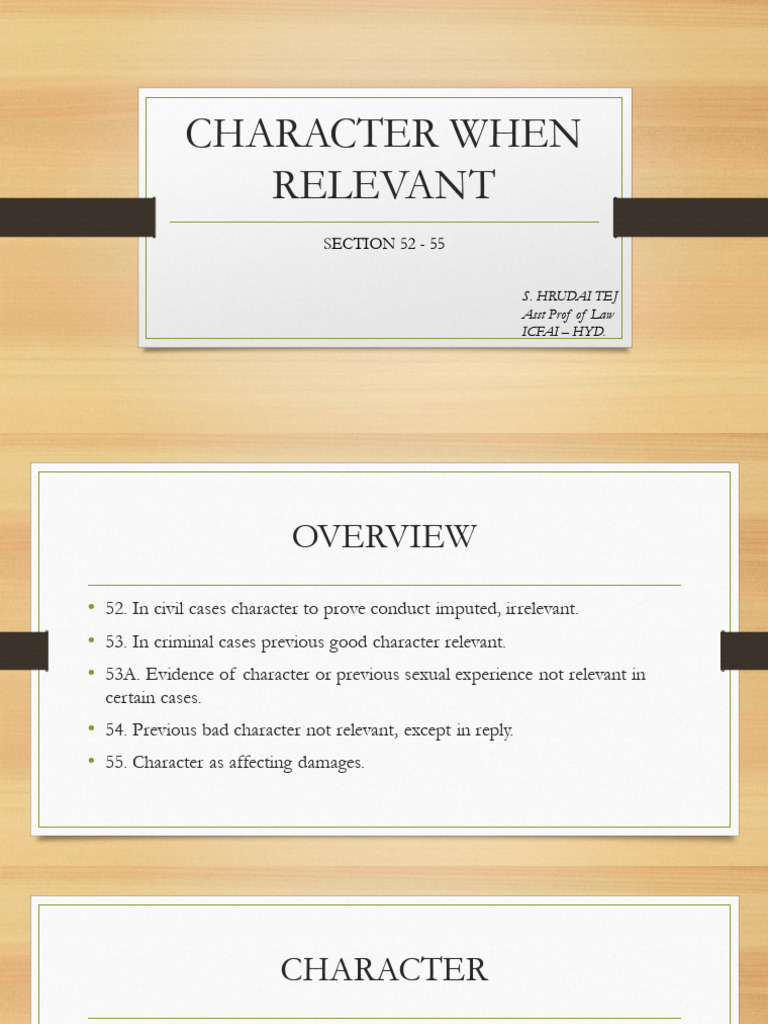 Character When Relevant | PDF | Rape | Punishments