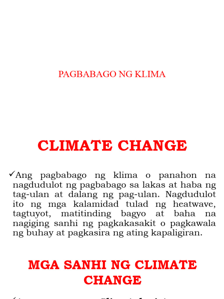 Ap - Q1L3 - Pagbabago NG Klima | PDF