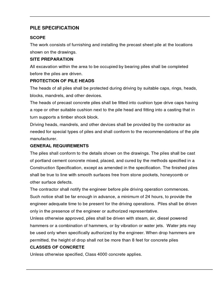 S04 Specification - Piles | Download Free PDF | Deep Foundation | Concrete