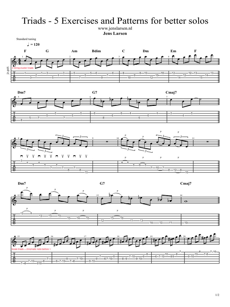 Triads-5-Exercises-and-Patterns-for-better-solos | PDF | Musical ...