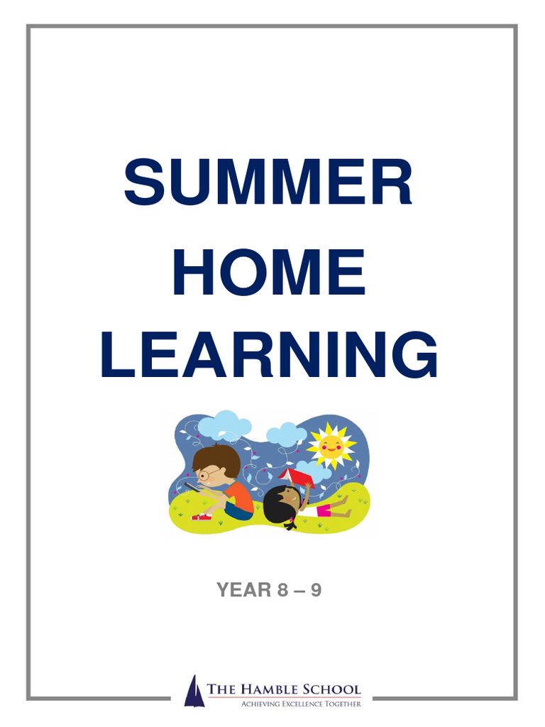 Summer Home Learning For Year 8 Into 9 | PDF | Engineering | Learning