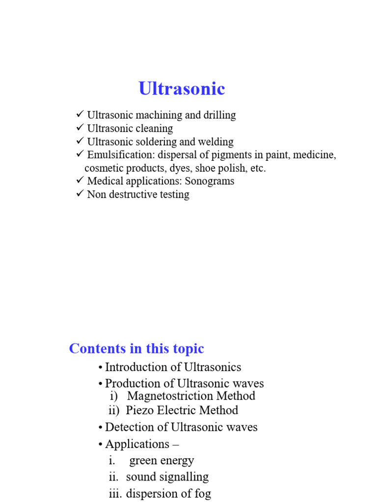 ultrasonics | PDF | Inductor | Piezoelectricity