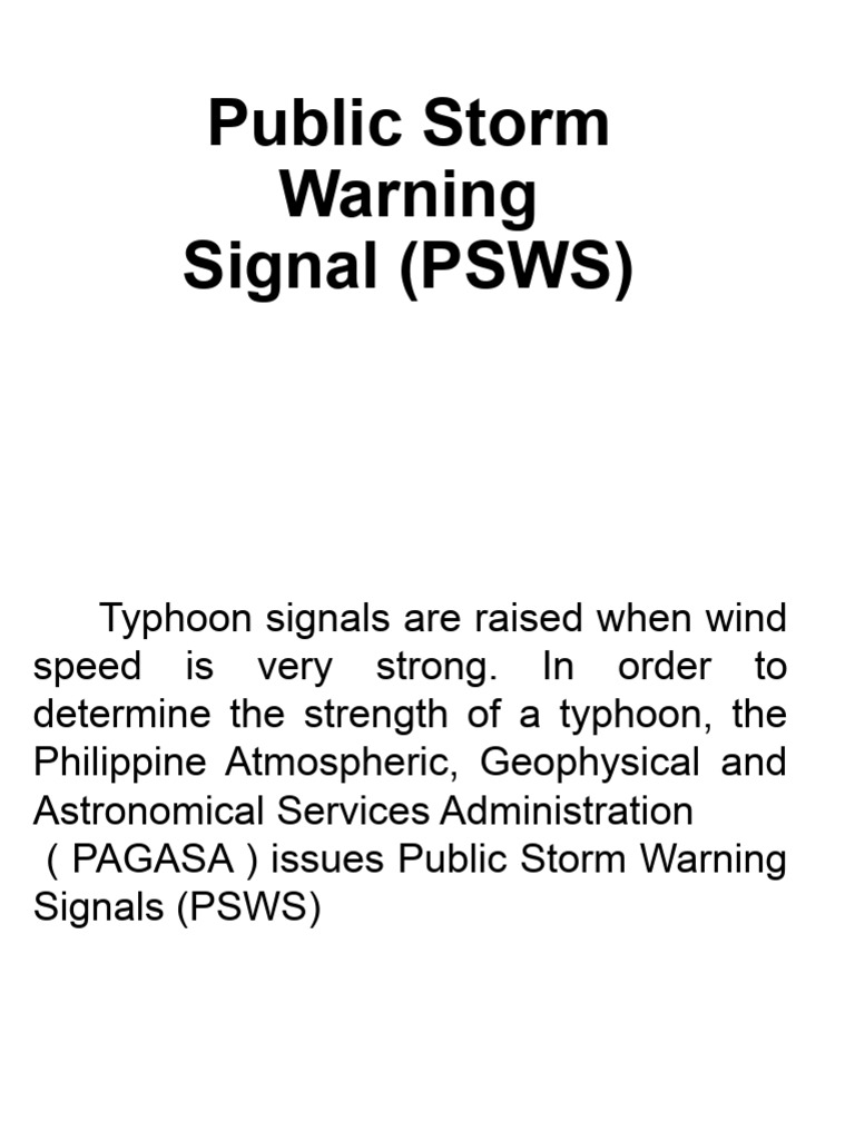 PSWS | PDF | Meteorology | Pacific Typhoon Seasons