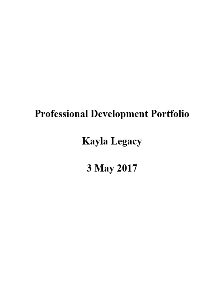 Professional Development Portfolio | PDF | Child Development | Teachers