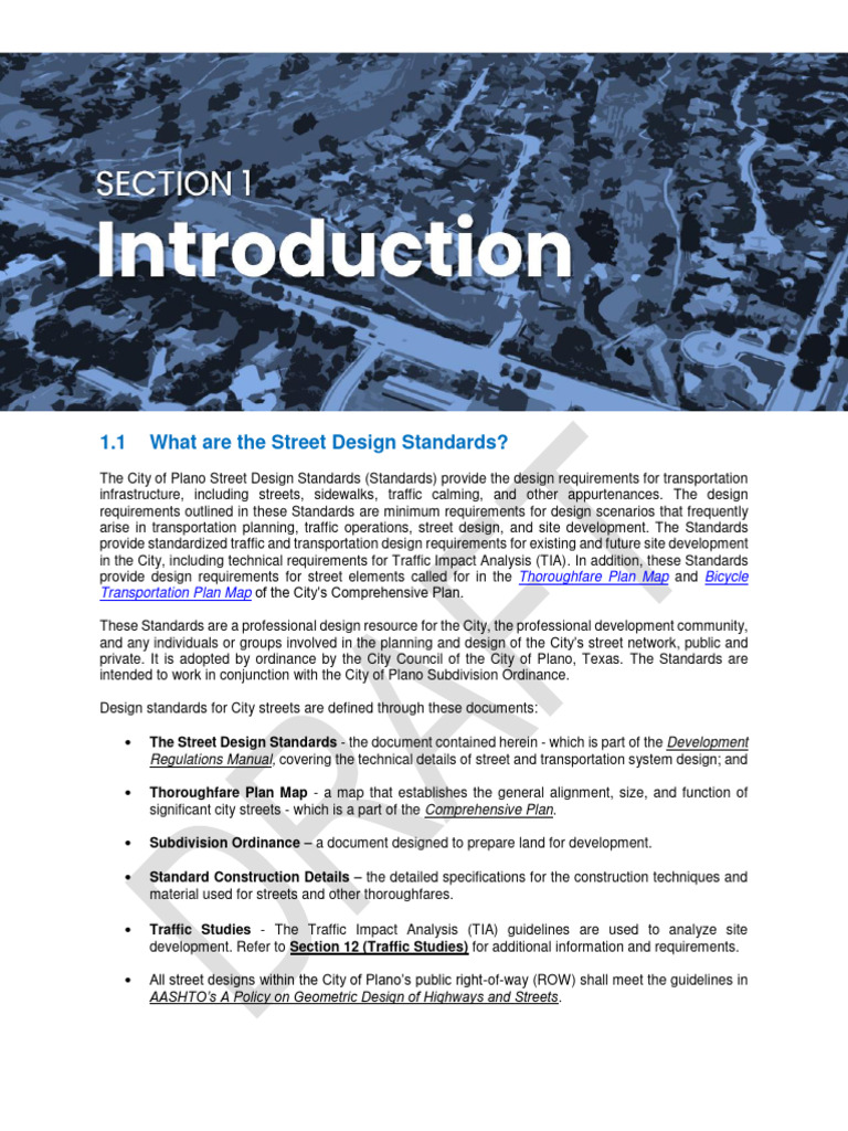 Section 1 - Introduction Requirements | PDF | Cycling Infrastructure | Street