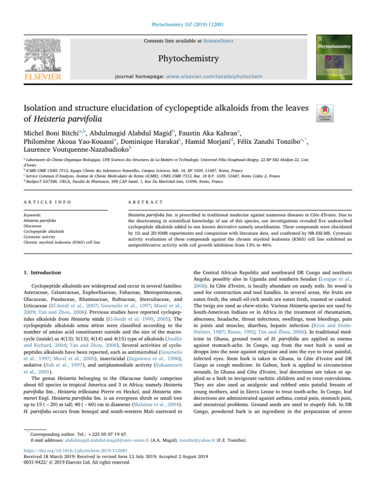Isolation and Structure Elucidation of Cyclopeptide Alkaloids From The ...