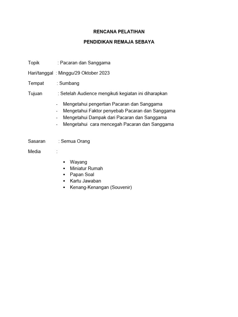 RPP PRS Pacaran Dan Sanggama | PDF