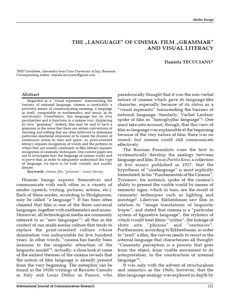 Understanding Film Grammar and Literacy | PDF | Narration | Linguistics