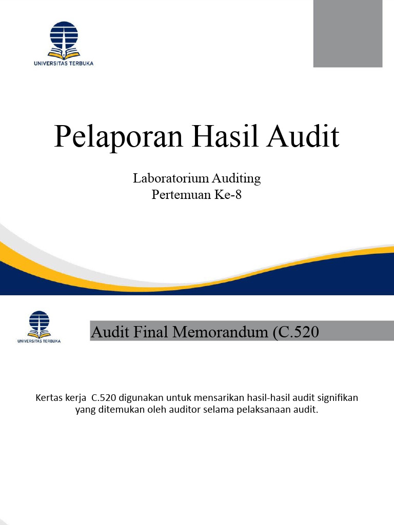 8 Pelaporan Hasil Audit | PDF