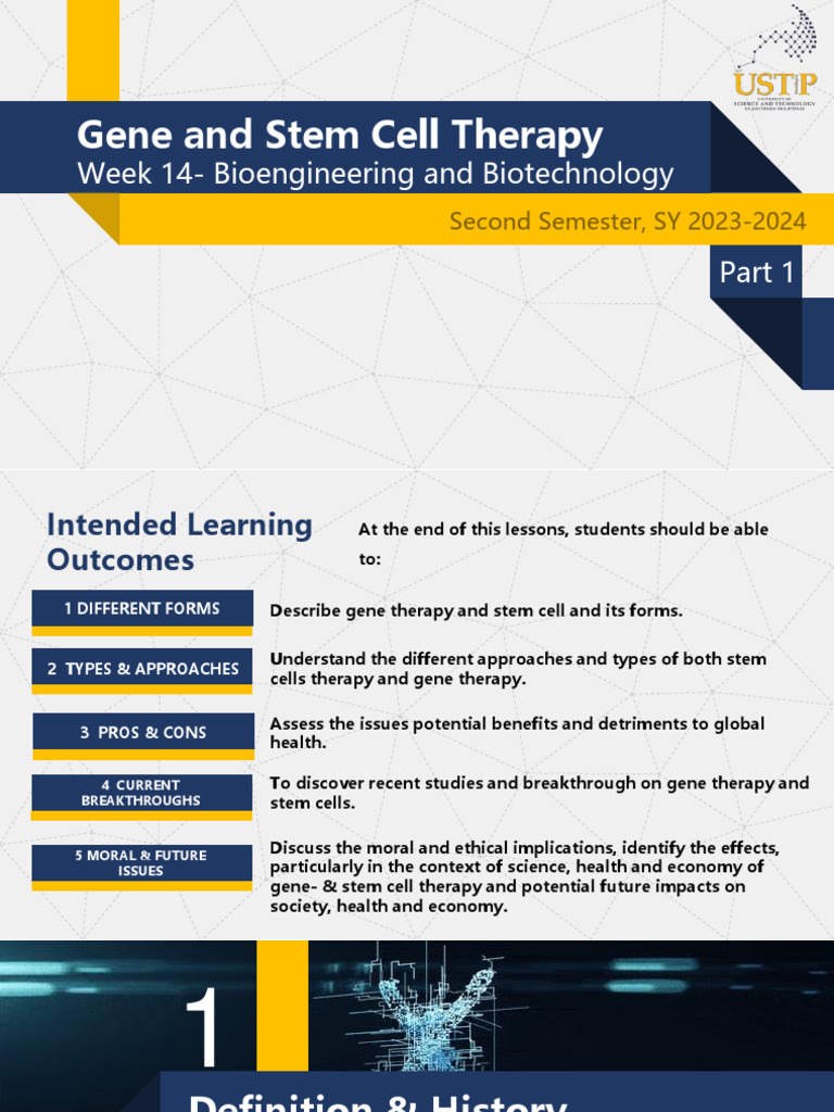 Week 14 - Gene and Stem Cell Therapy | PDF | Stem Cell | Gene Therapy