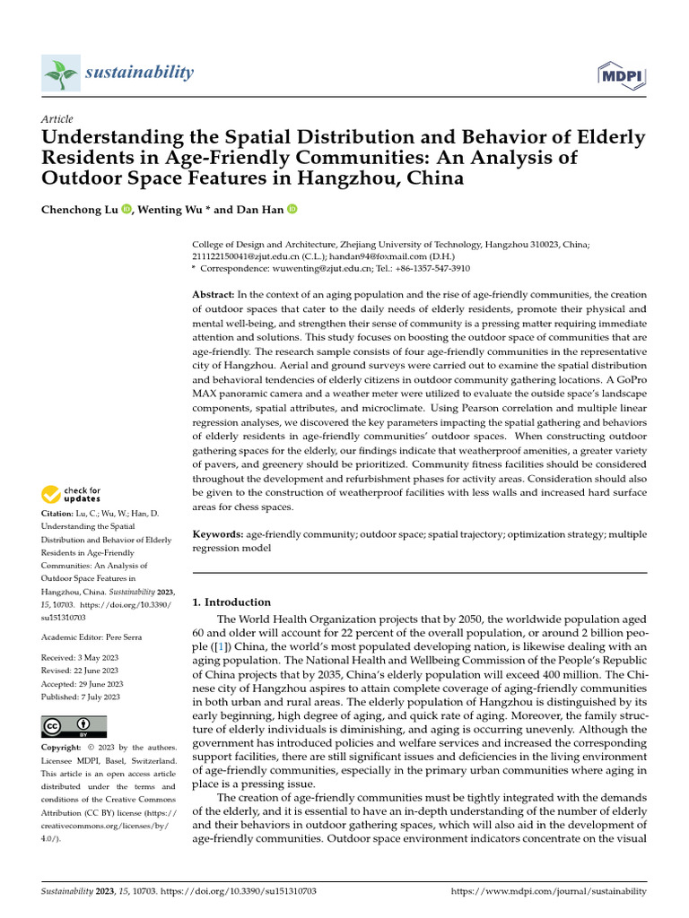 2023 - Lu Et Al - Understanding The Spatial Distribution and Behavior of Elderly Residents in ...
