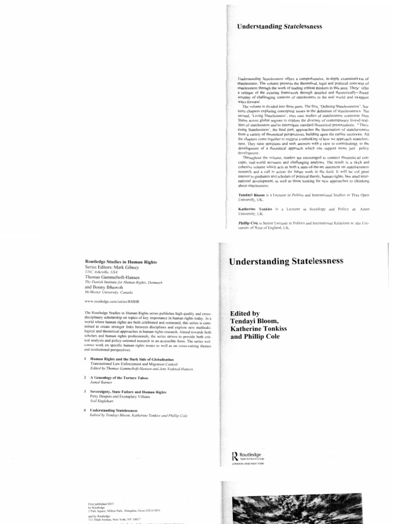 Understanding Statelessness | PDF