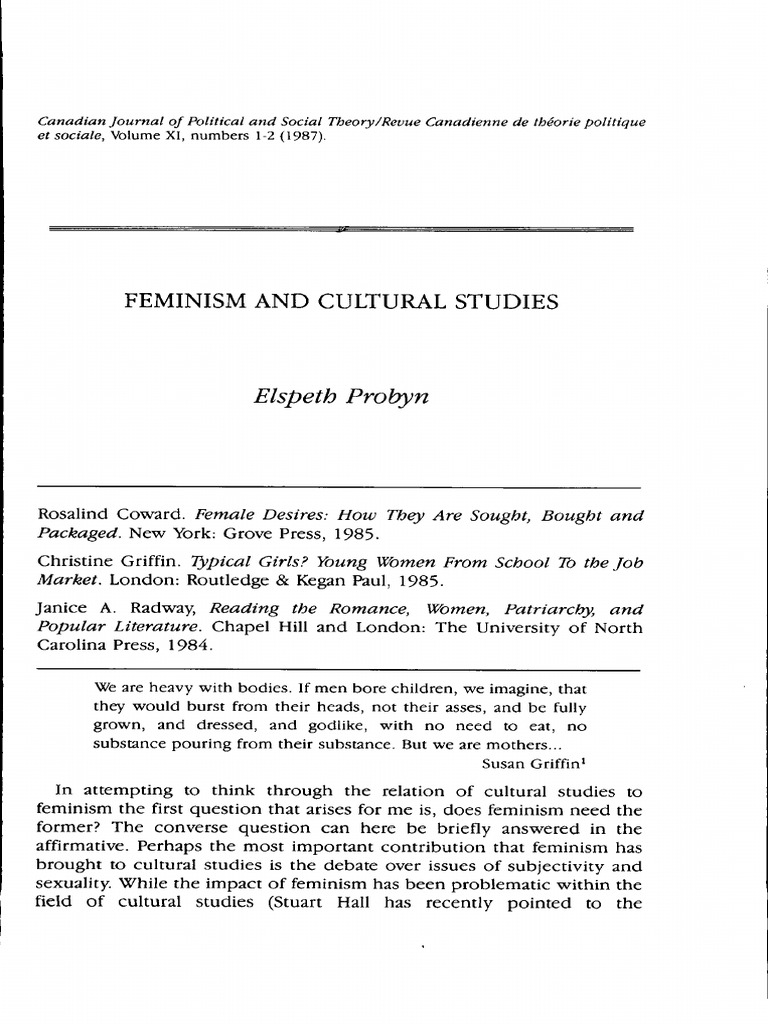 Feminism and Cultural Studies Insights | PDF | Social Science