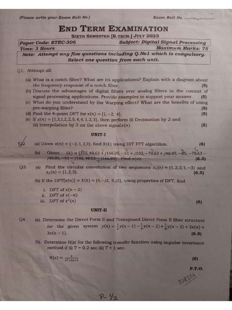 DSP End Term Paper | PDF