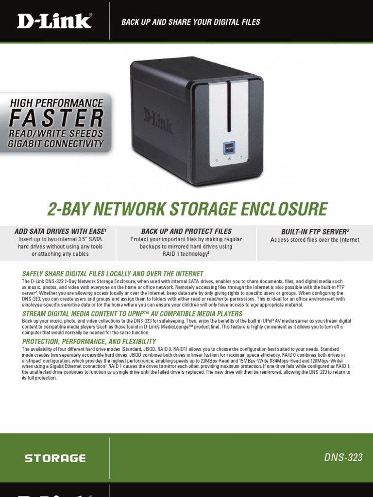 DNS-323 Ds | PDF | Hard Disk Drive | Computer Network