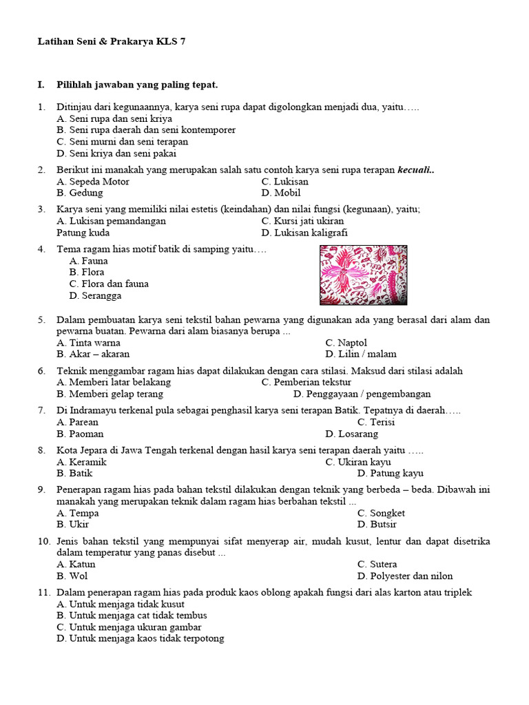 Seni & Prakarya Kelas 7 | PDF