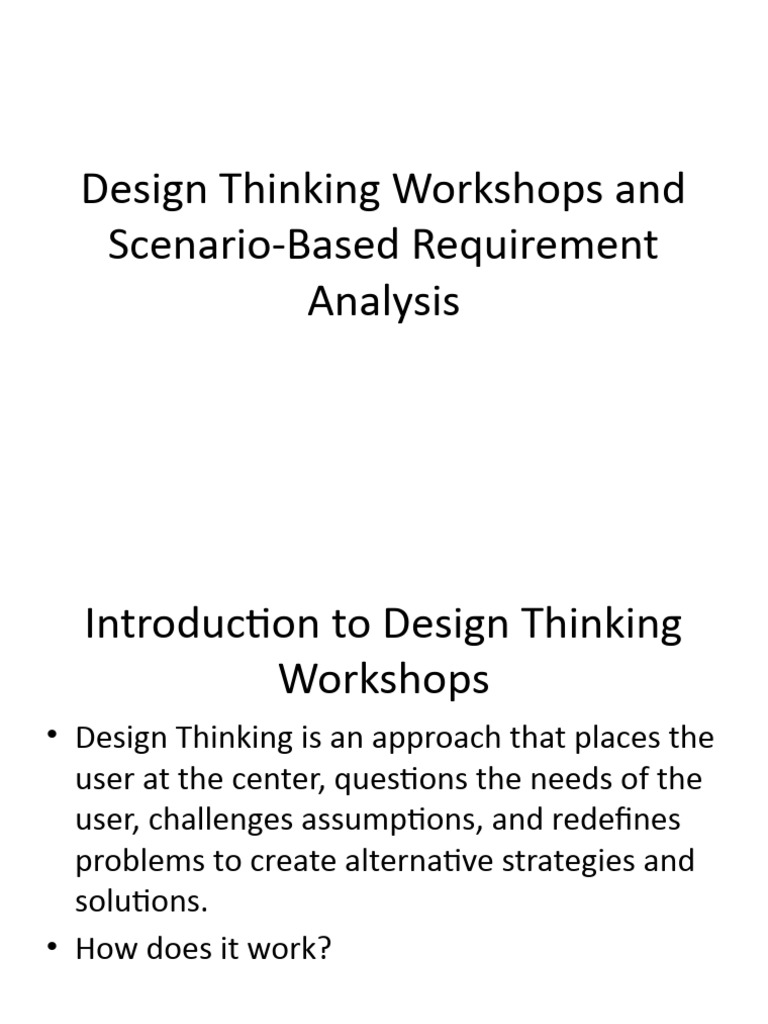 Design Thinking & Scenario Analysis Guide | PDF | Use Case | Design ...