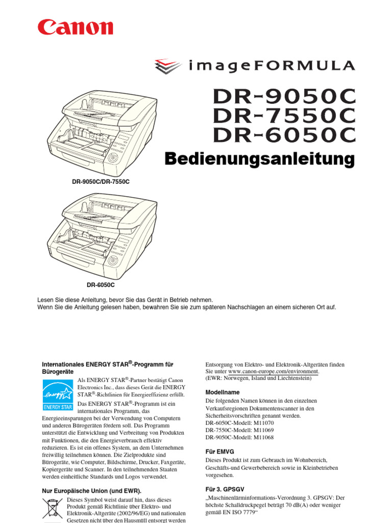 Canon DR-6050C-handbuch | PDF