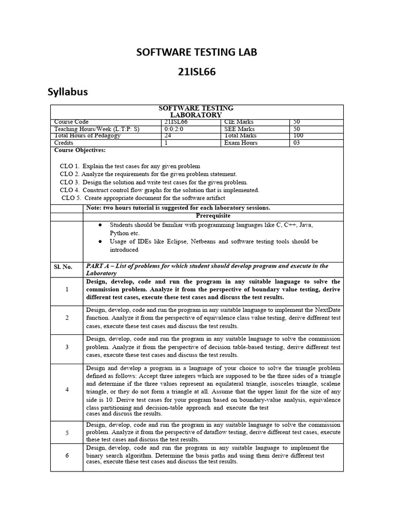 Software Testing Lab1 Pdf Computer Program Programming 